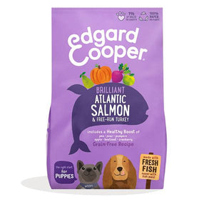 Crocchette edgard cooper PUPPY Salmone e Tacchino con piselli pera zuc